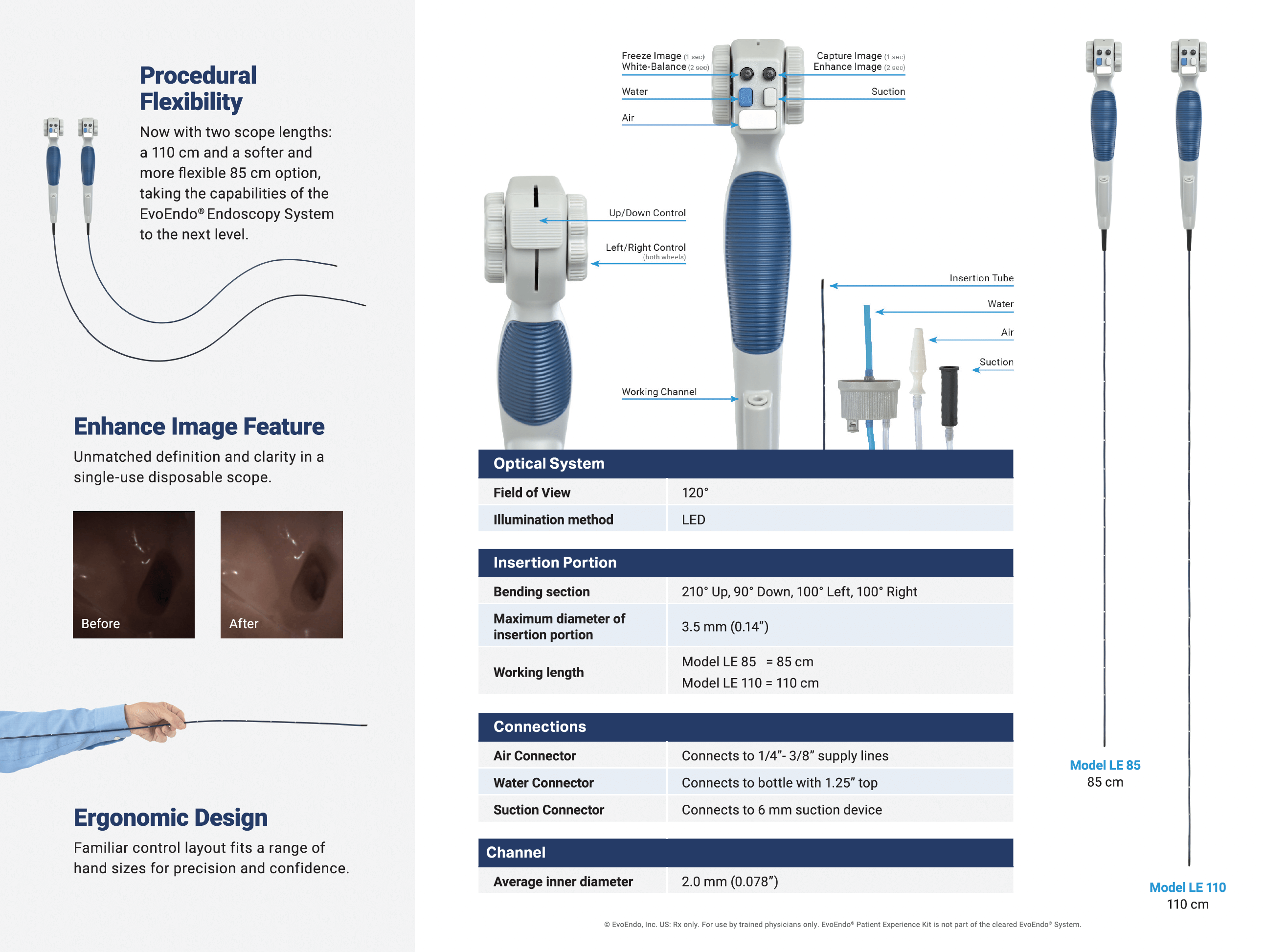 EvoEndo® Model LE Single-Use Gastroscope and EvoEndo Controller